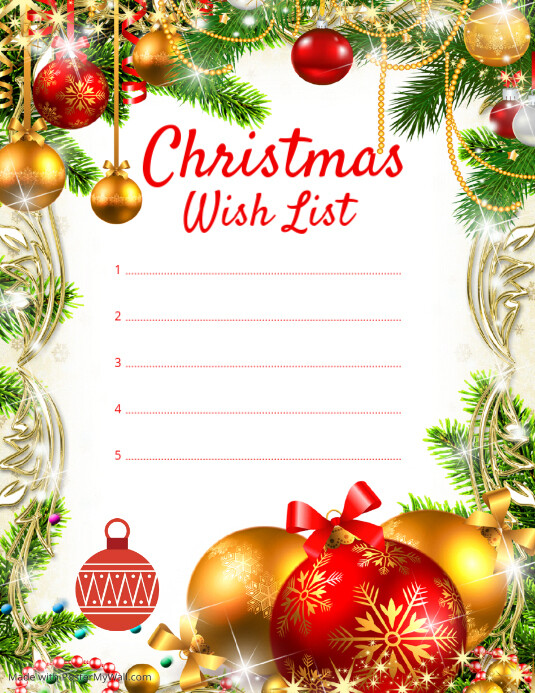 Christmas Wish List Template | PosterMyWall