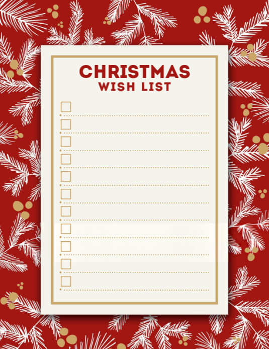 Plantilla de Christmas Wish List | PosterMyWall
