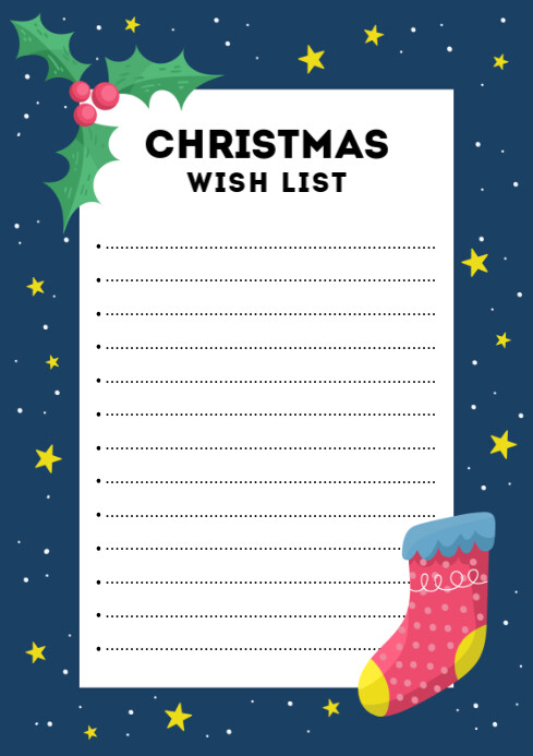 Christmas Wish List Template | PosterMyWall