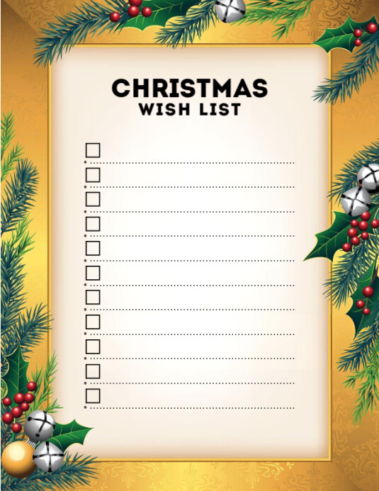 Christmas Wish List Template | PosterMyWall