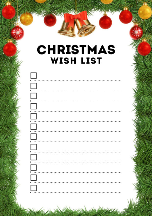 Christmas Wish List Template | PosterMyWall