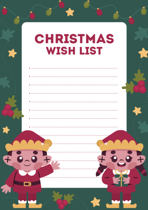 Christmas Wish List Template | PosterMyWall