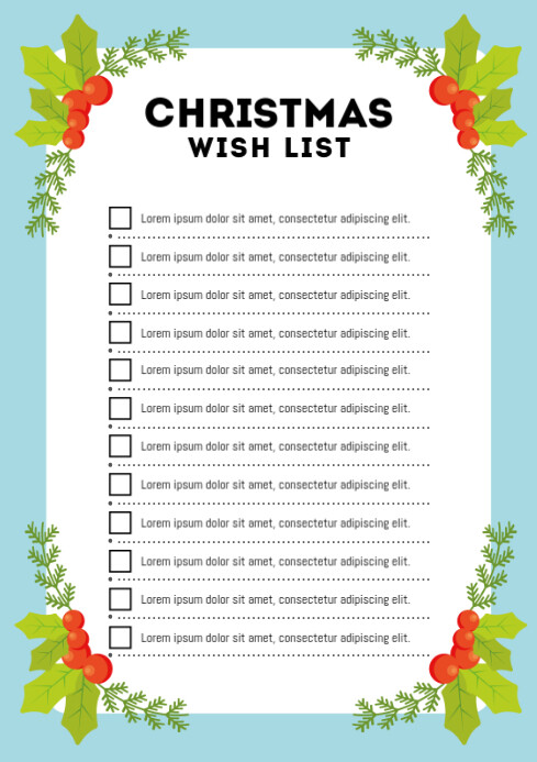 Christmas Wish List Template | PosterMyWall