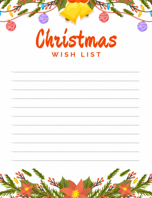 Christmas Wish List Template | PosterMyWall