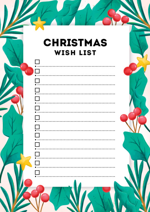 Christmas Wish List Template | PosterMyWall