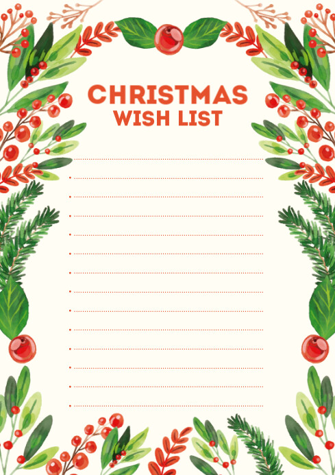 Plantilla de Christmas Wish List | PosterMyWall