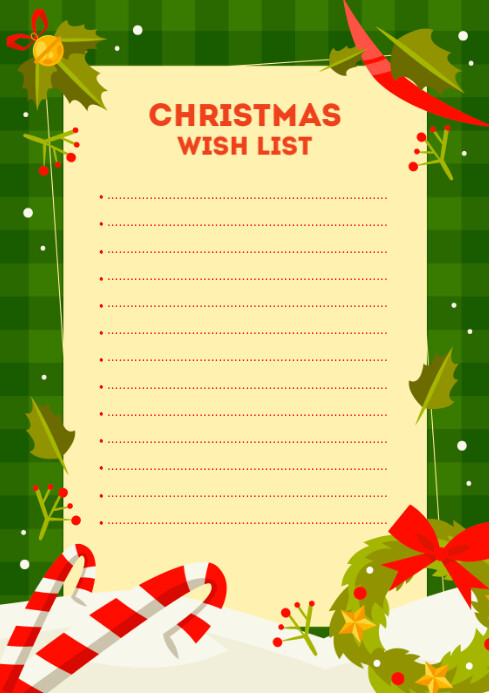 Plantilla de Christmas Wish List | PosterMyWall