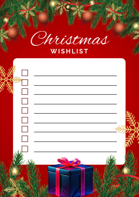 Christmas Wish List Template | PosterMyWall