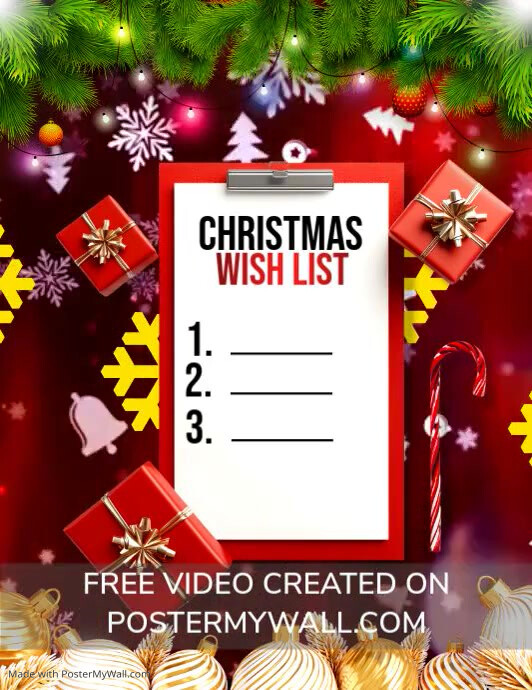 Plantilla de CHRISTMAS WISH LIST | PosterMyWall
