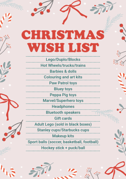 Christmas Wish List Template | PosterMyWall