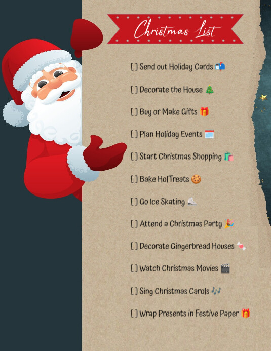 Plantilla de Christmas Wish List | PosterMyWall