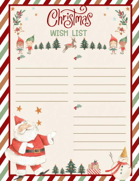 Christmas Wish List Template | PosterMyWall
