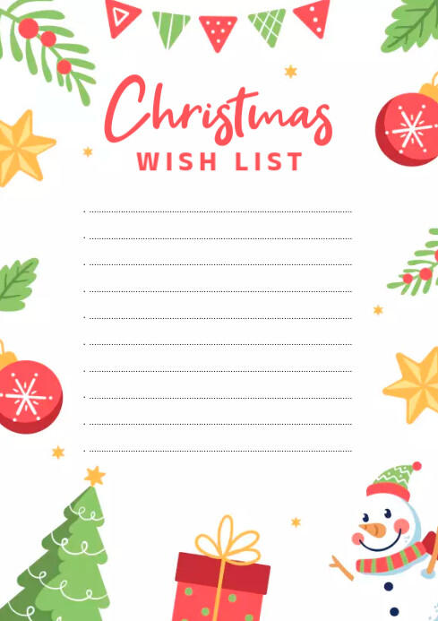 Plantilla de Christmas Wish List | PosterMyWall