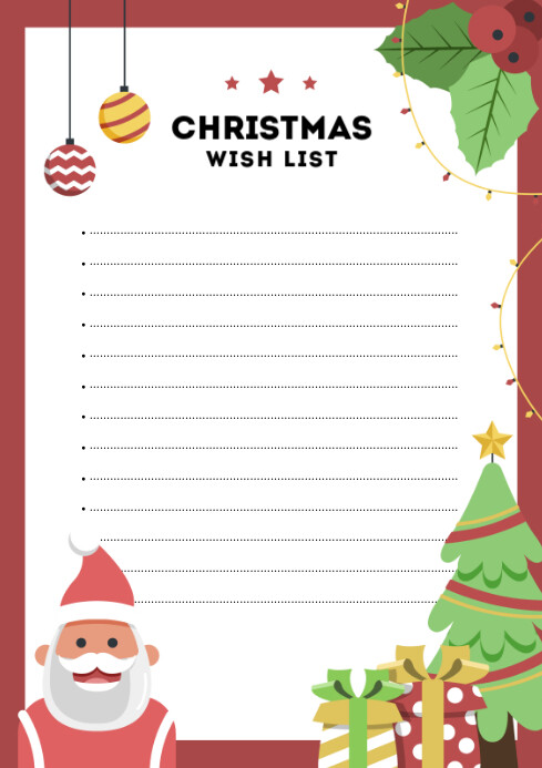 Plantilla de Christmas Wish List | PosterMyWall