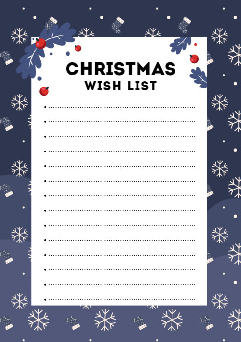Christmas Wish List Template | PosterMyWall