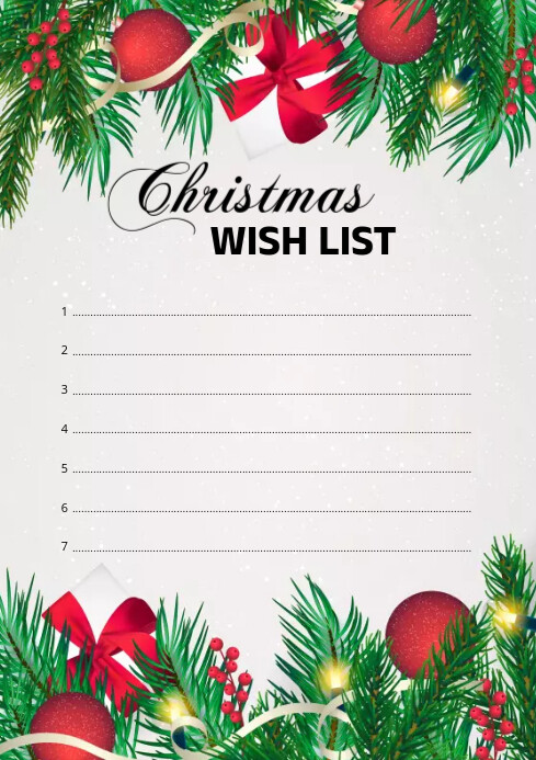 Plantilla de Christmas Wish List | PosterMyWall