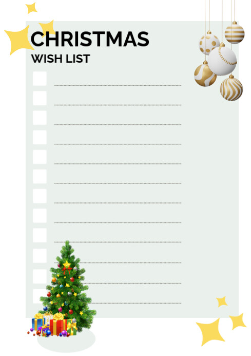 Plantilla de Christmas Wish List | PosterMyWall