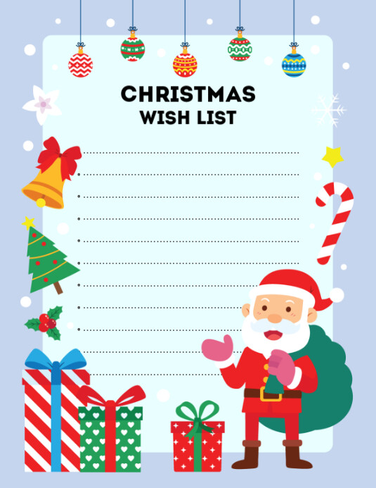 Plantilla de Christmas Wish List | PosterMyWall