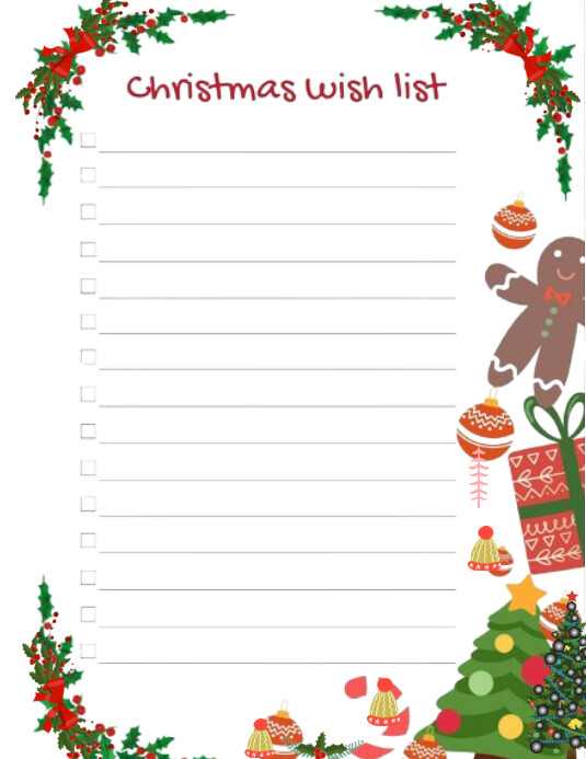 Christmas wish list Template | PosterMyWall