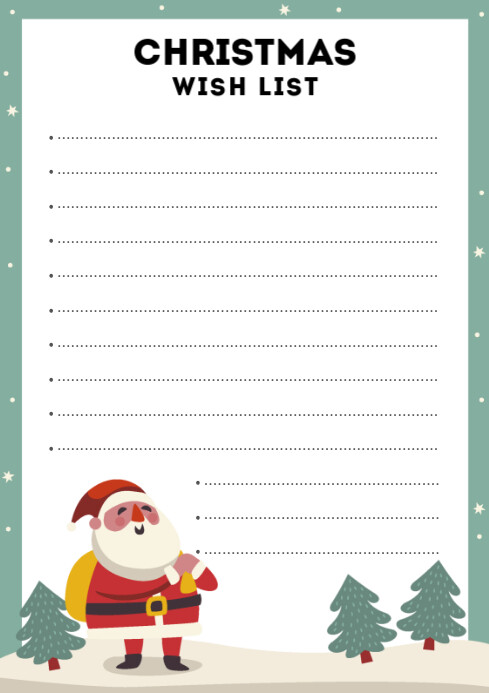 Plantilla de Christmas Wish List | PosterMyWall