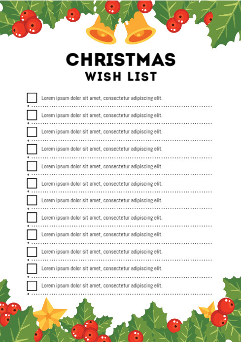Christmas Wish List Template | PosterMyWall