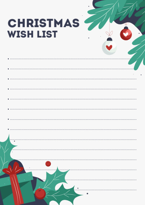 Christmas Wish List Template | PosterMyWall