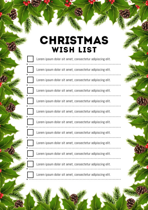 Plantilla de Christmas Wish List | PosterMyWall