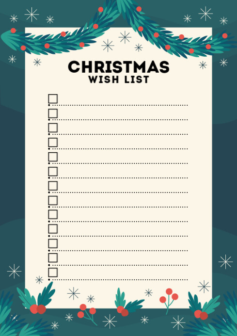 Christmas Wish List Template | PosterMyWall