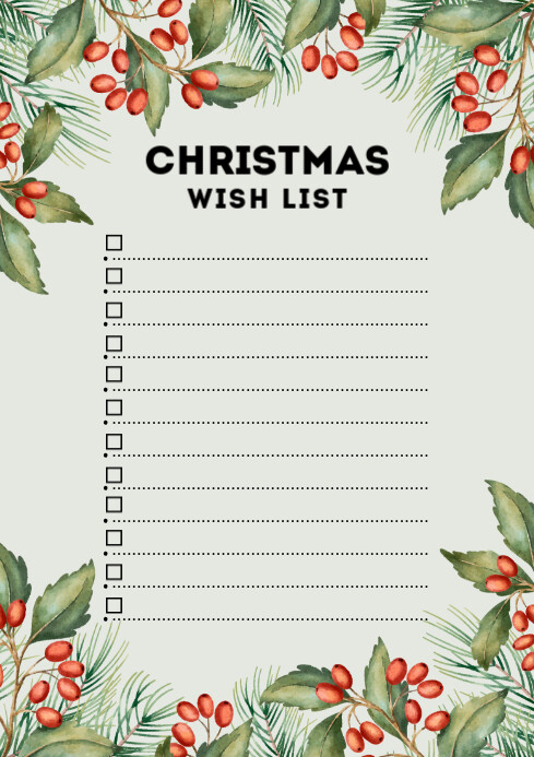 Christmas Wish List Template | PosterMyWall