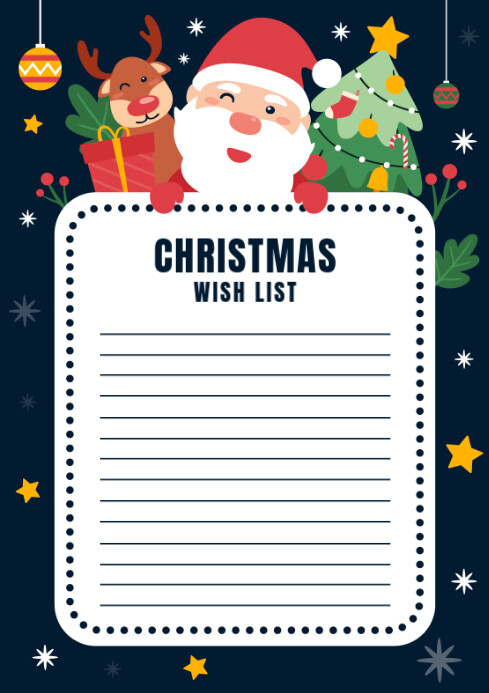 Christmas Wish List Template | PosterMyWall