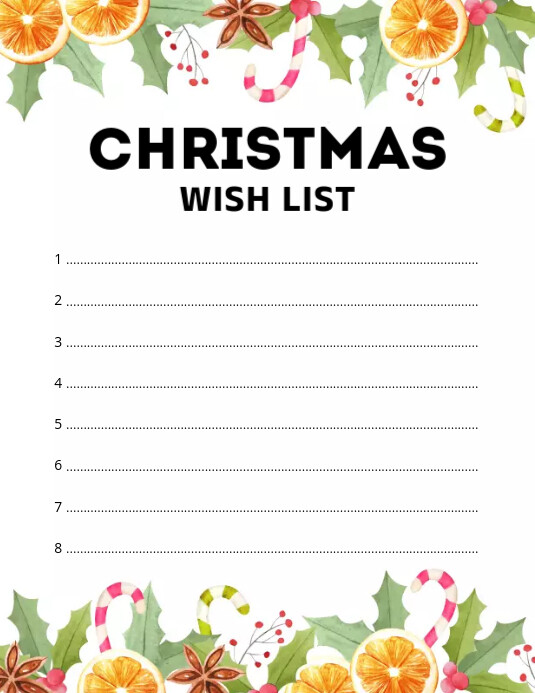 Christmas Wish List Template | PosterMyWall