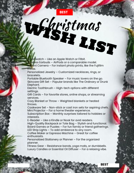 christmas wish list Template | PosterMyWall