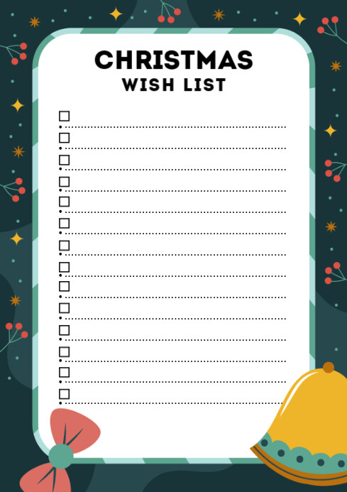 Christmas Wish List Template | PosterMyWall