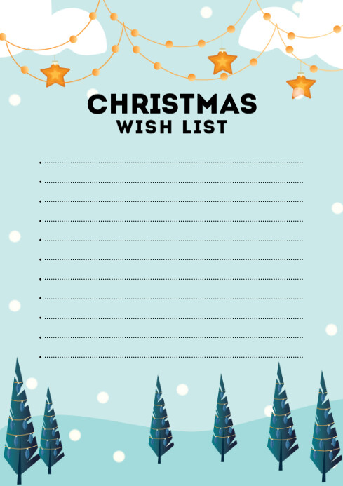 Christmas Wish List Template | PosterMyWall