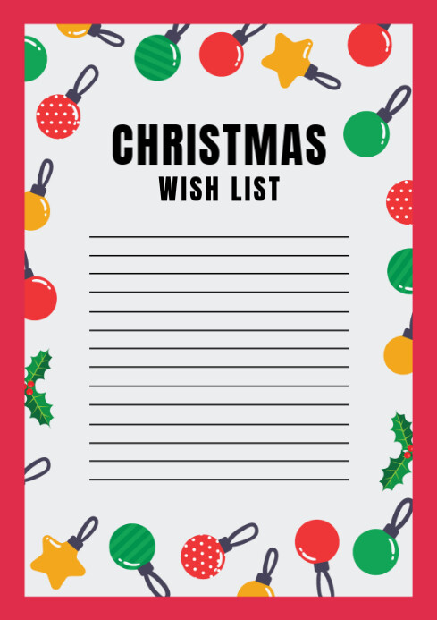 Christmas Wish List Template | PosterMyWall