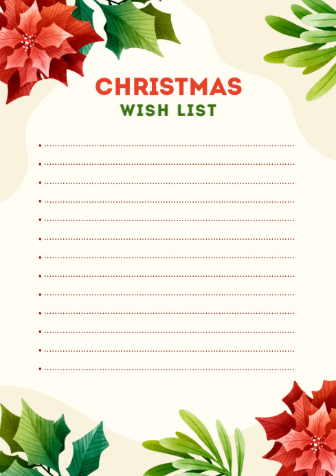 Plantilla de Christmas Wish List | PosterMyWall