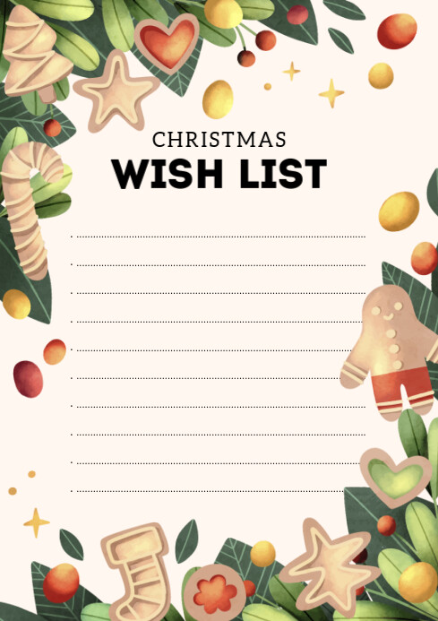 Plantilla de Christmas Wish List | PosterMyWall
