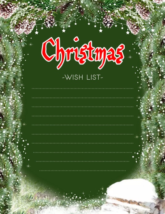 Plantilla de Christmas Wish List | PosterMyWall