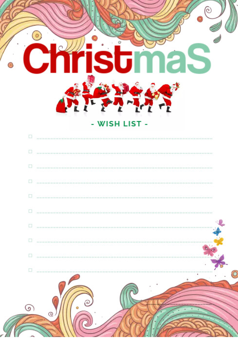 Plantilla de Christmas Wish List Flyer A4 | PosterMyWall