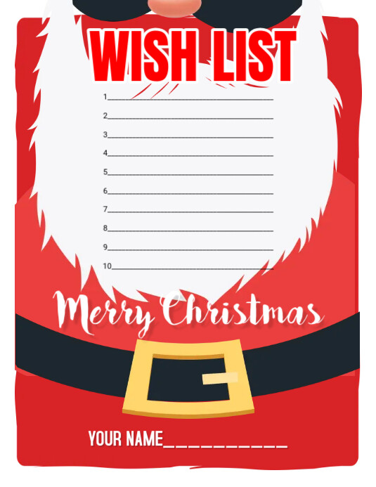 Christmas Wish List Flyer เทมเพลต | PosterMyWall