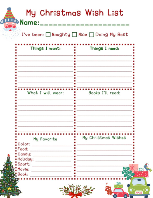 Plantilla de Christmas wish list flyer | PosterMyWall