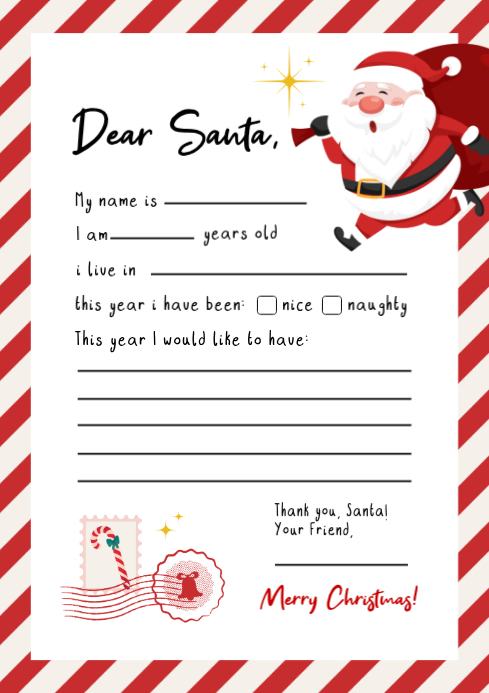 Christmas Wish List For Kids Template | PosterMyWall