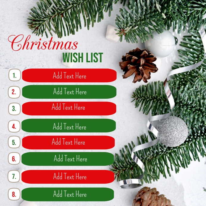christmas wish list instagram post (1) Template | PosterMyWall