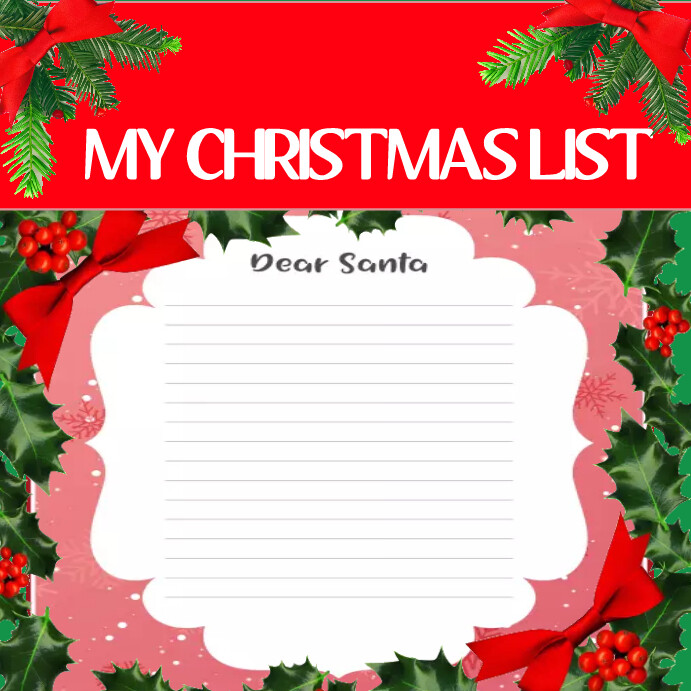Christmas wish list template | PosterMyWall