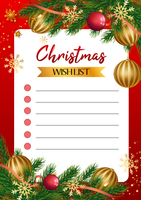 Modèle Christmas Wish List Template | PosterMyWall