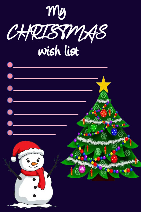christmas wish list templete Template | PosterMyWall