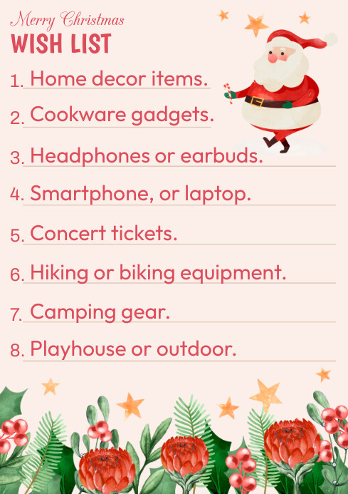 Christmas Wishlist Ads Template | PosterMyWall