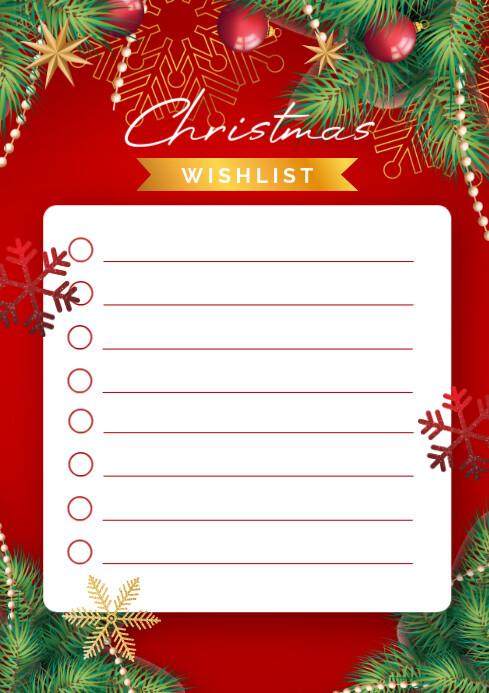 Christmas Wishlist Template | PosterMyWall