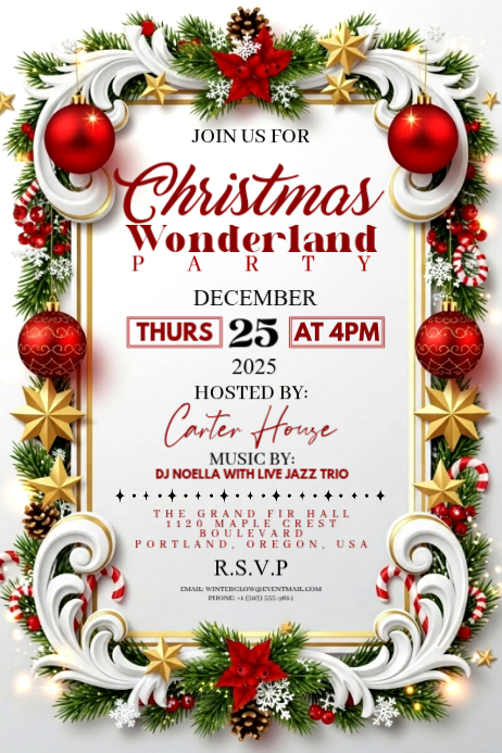 Christmas Wonderland Party Invitation Poster Template | PosterMyWall