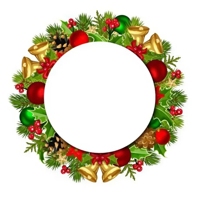 Christmas Wreath Frame with Festive Decorations Template | PosterMyWall